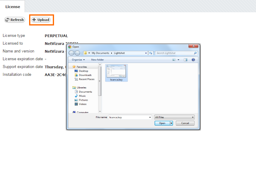 Updating License - NetVizura 4.2.0 User Guide - NetVizura User Guide